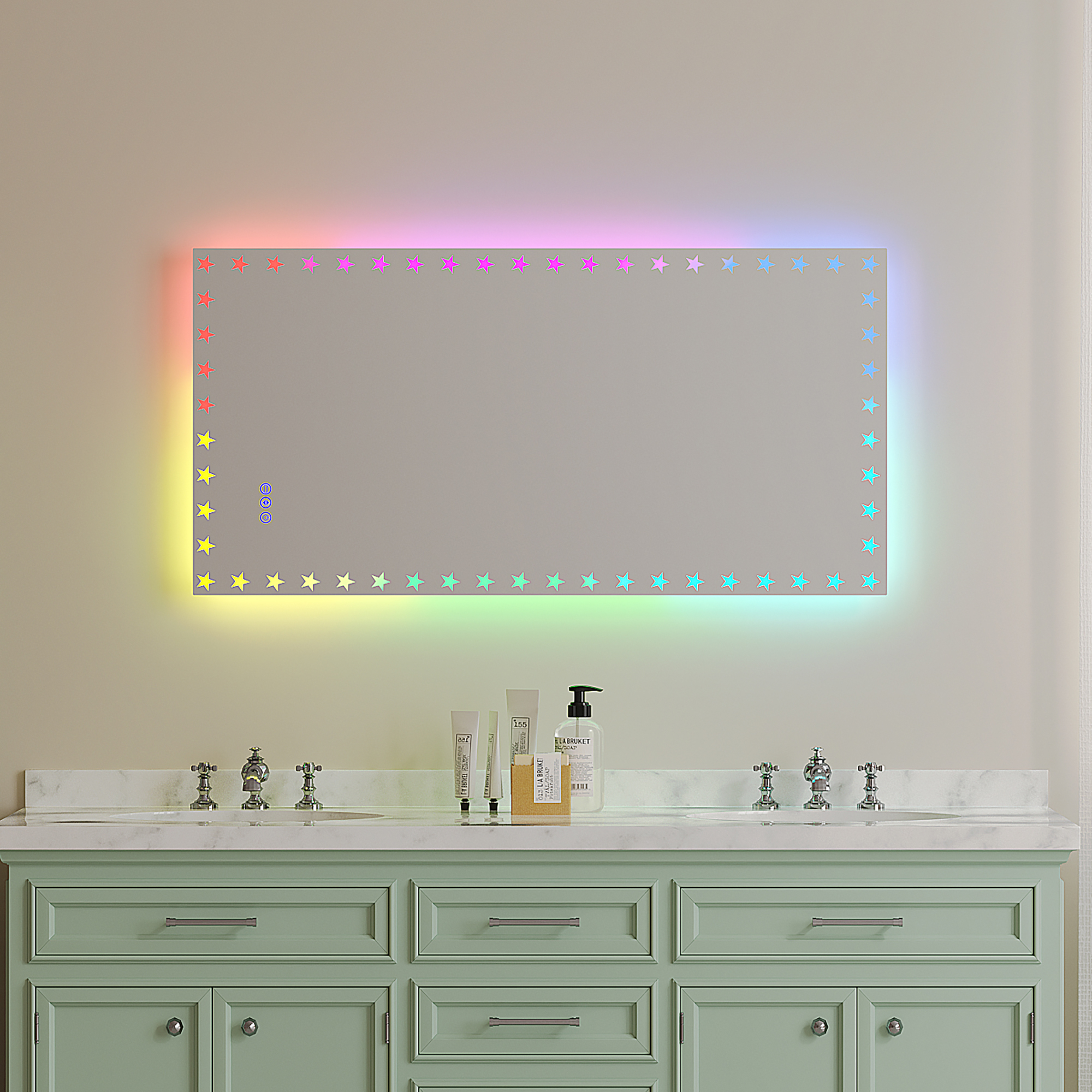 Accreate LED Backlit Bathroom Mirror - RGB Color Changing Lighted ...