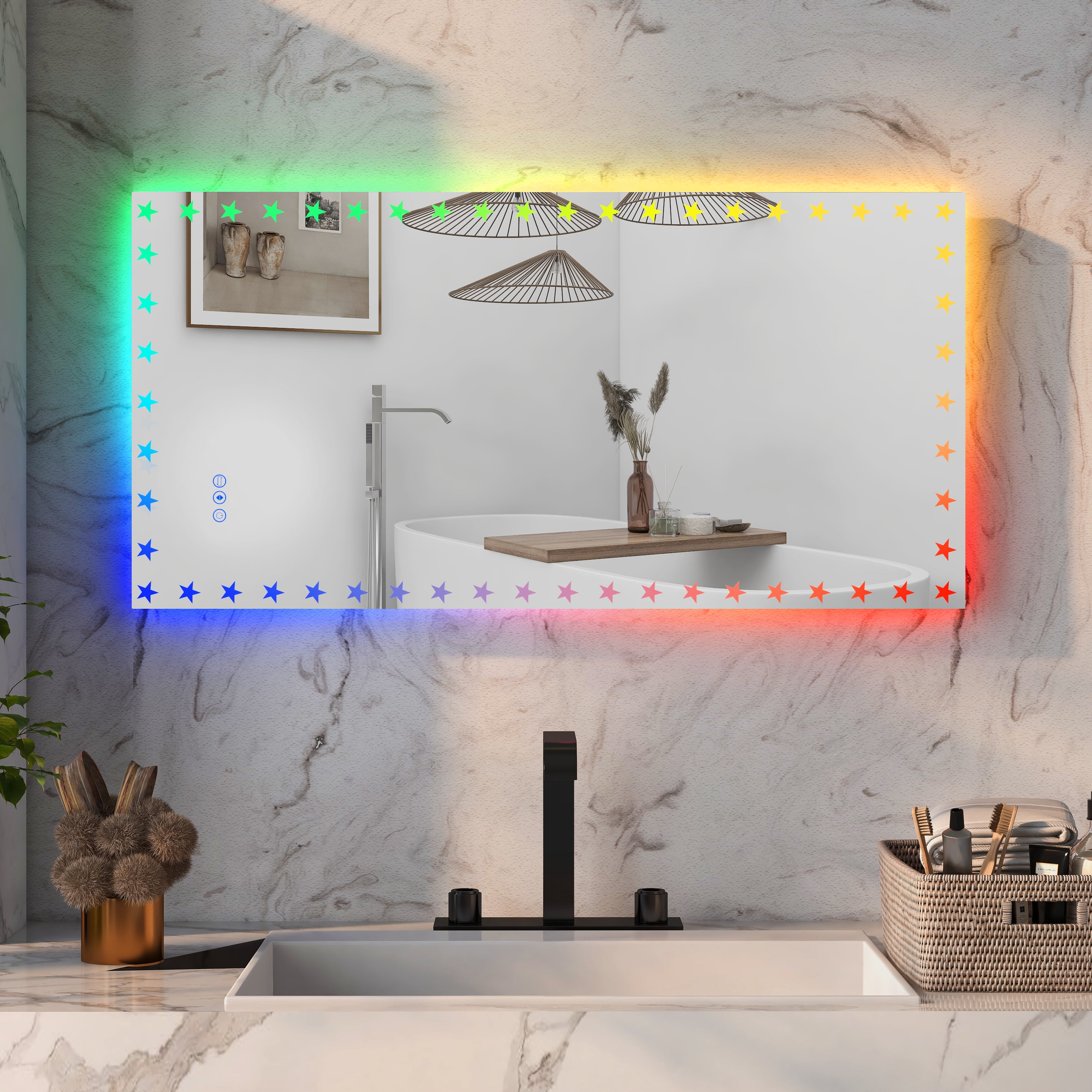 Accreate LED Backlit Bathroom Mirror - RGB Color Changing Lighted ...