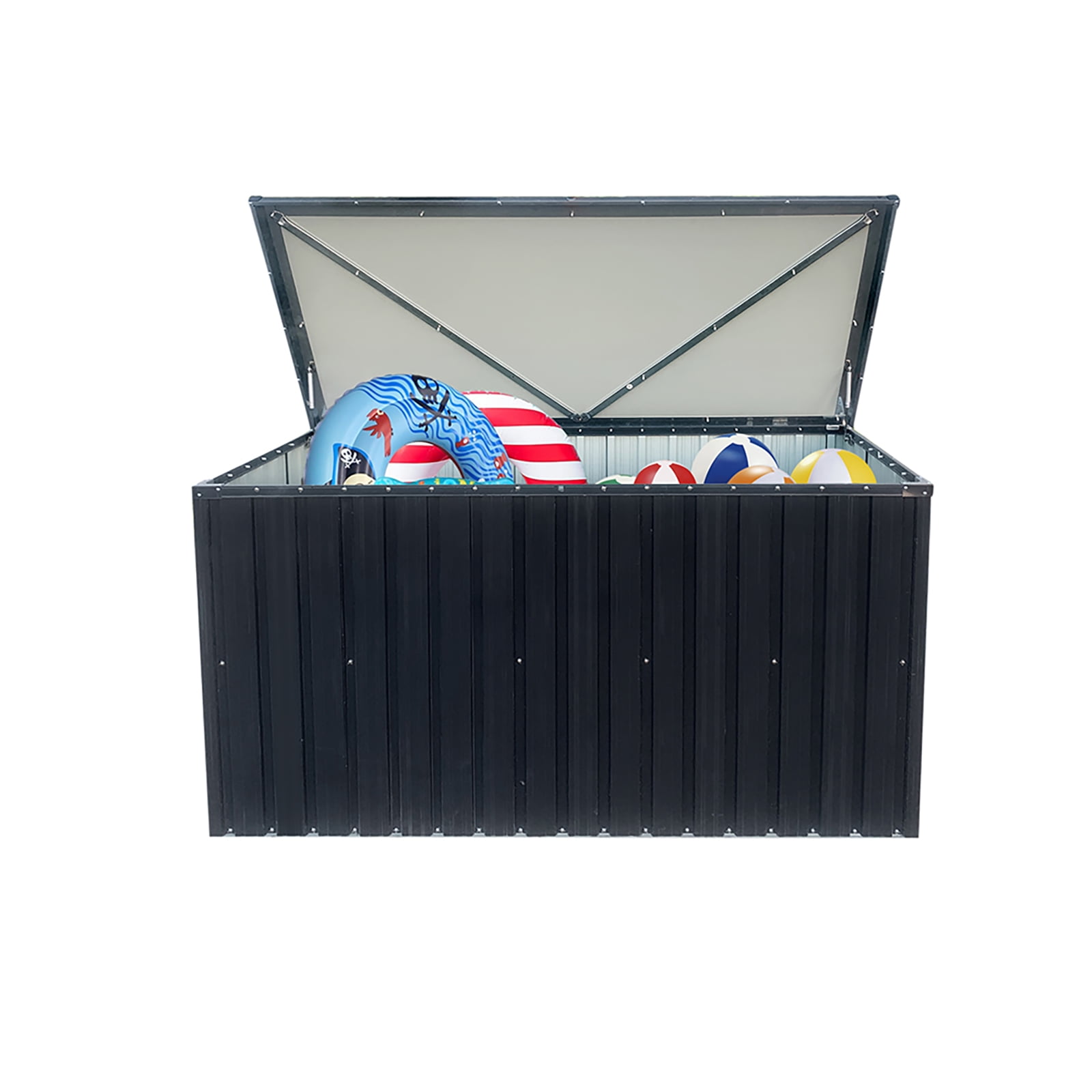 Accreate Metal Outdoor Metal Storage Box For Black Storage - Walmart.com