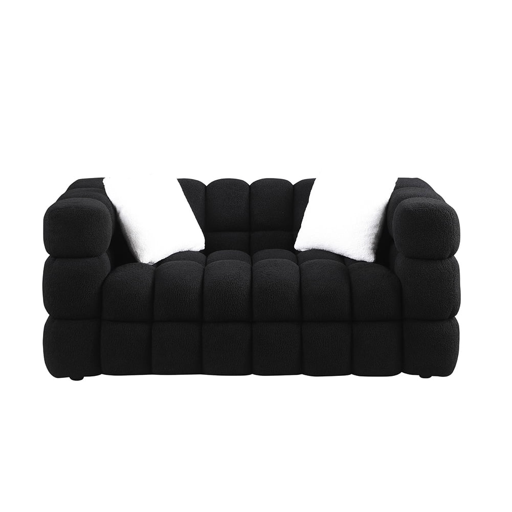 Accreate Modern Cloud Sofa with Pillows, Upholstered 2-Seater Human ...