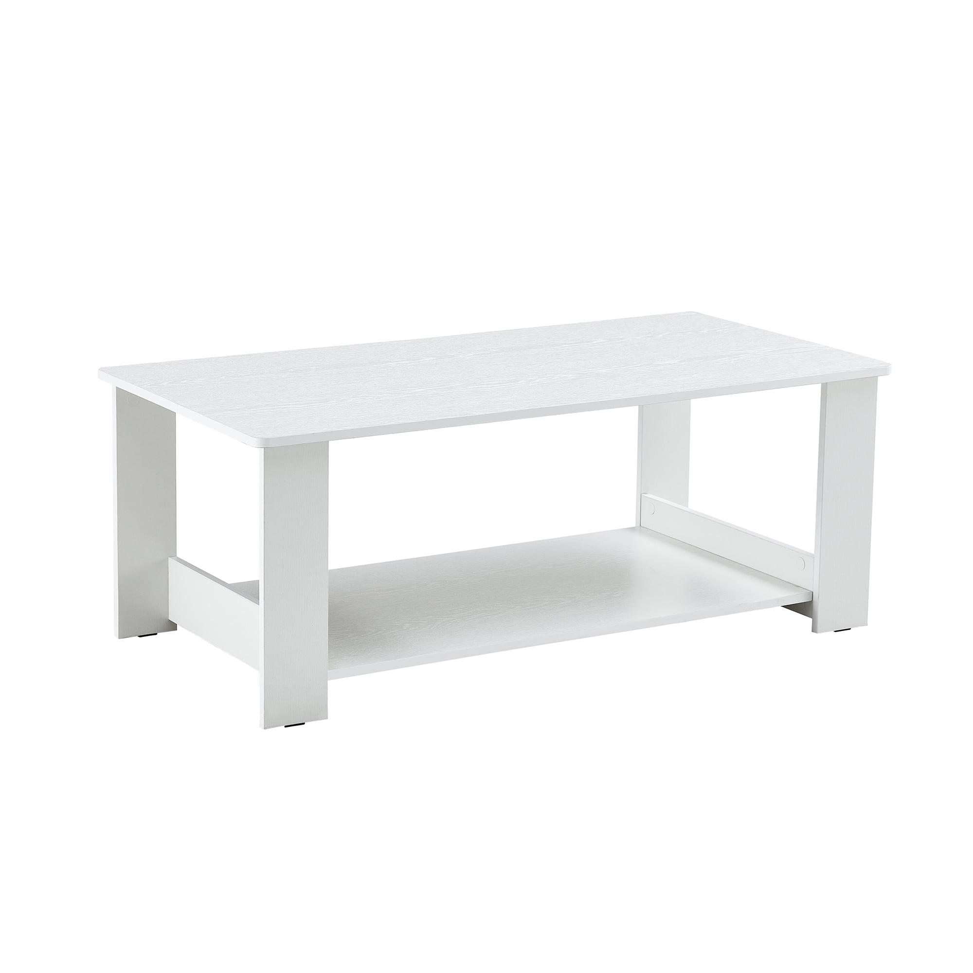 Accreate Modern Coffee Table, 2-Tier Coffee Table, Rectangle Wood ...