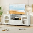 Accreate Modern TV Stand for 65 Inch TV, TV Cabinet with Fluted Glass ...