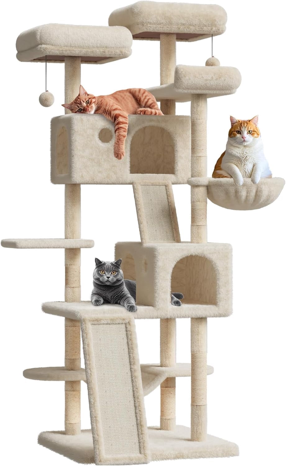 Accreate Multi-Level Large Cat Tree for Large Kitties/Big Cat Tower ...