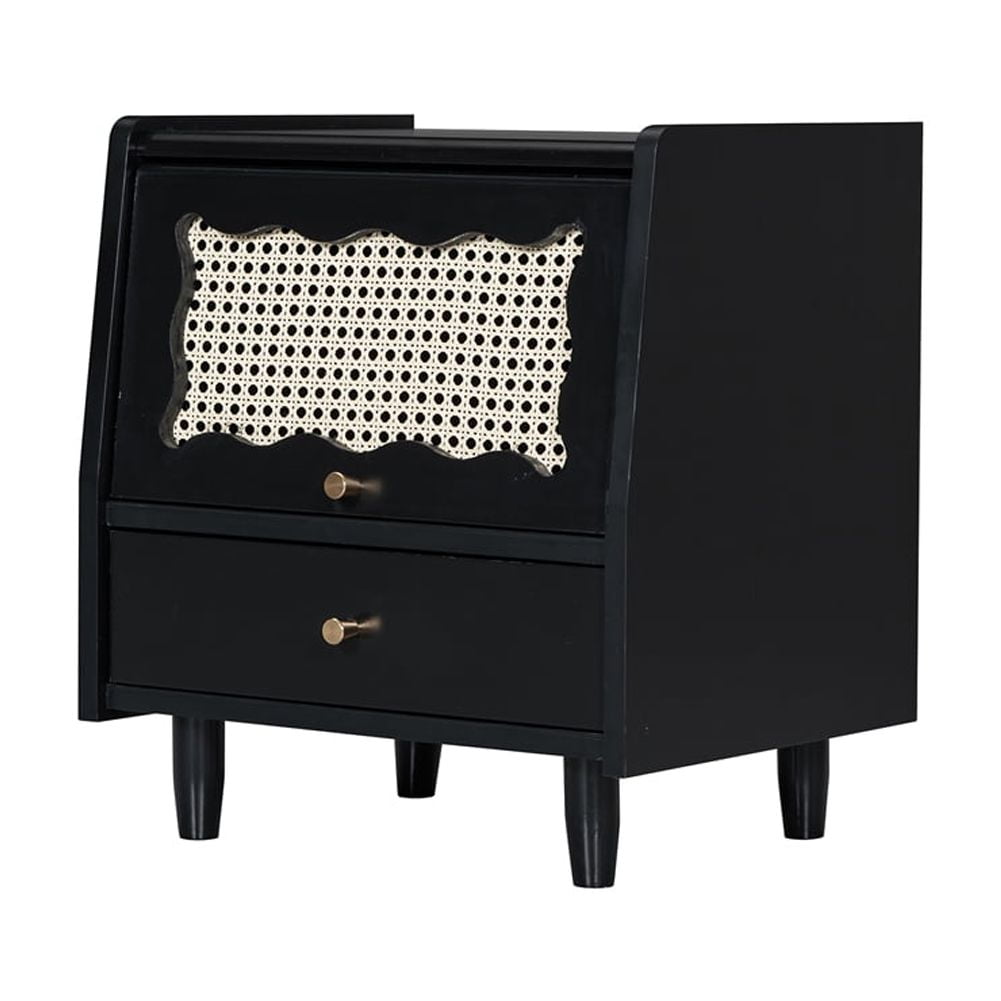 Accreate Nightstand, Rattan Side Tables Bedroom with Drawer, Rattan ...