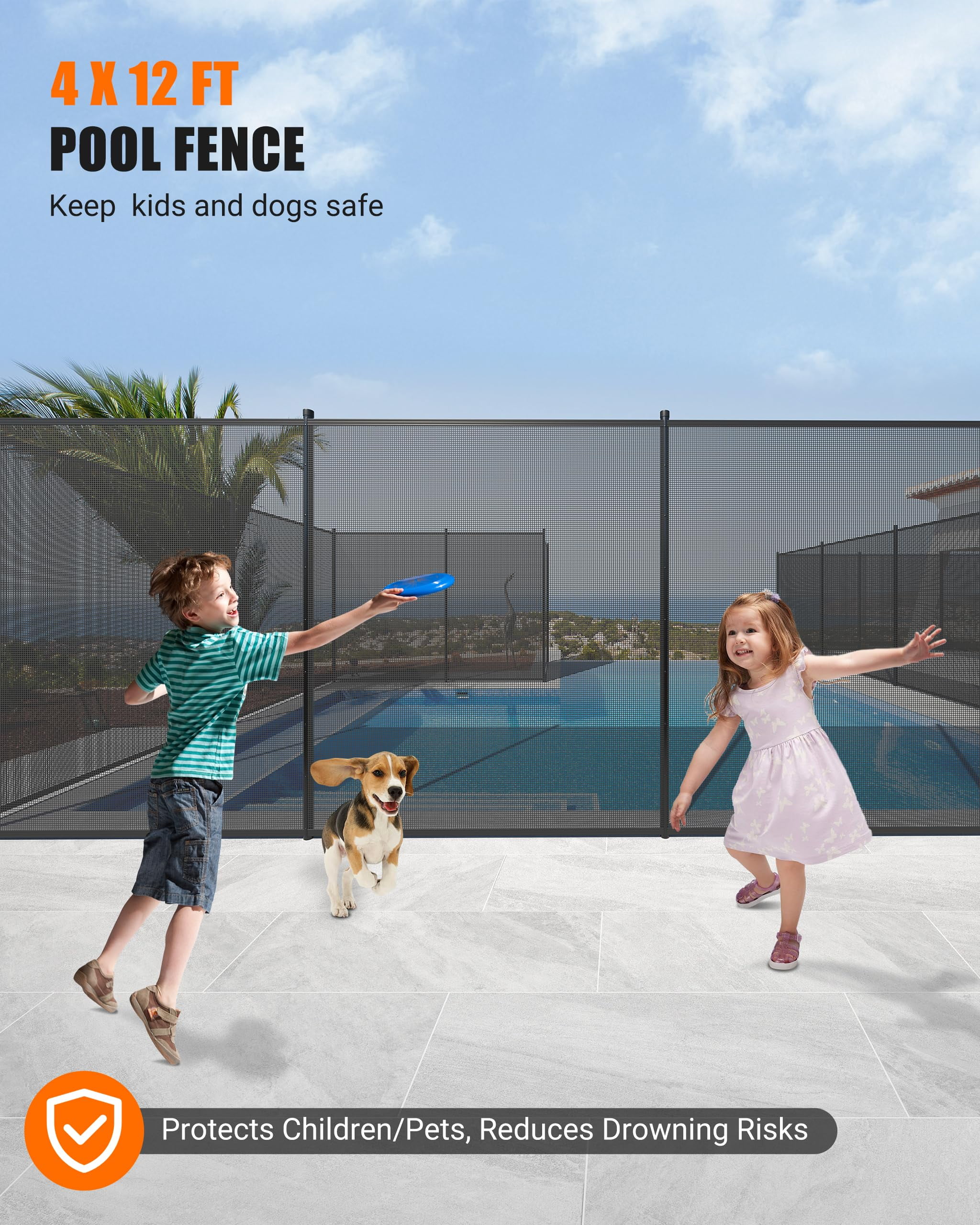 Accreate Pool Fences 4 X 12 FT for Inground Pools, Easy DIY ...