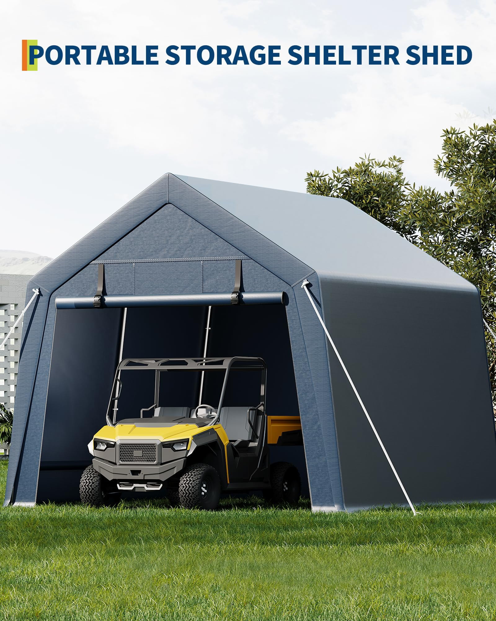 Accreate Rust-Resistant Galvanized Steel Outdoor Storage Shed with ...