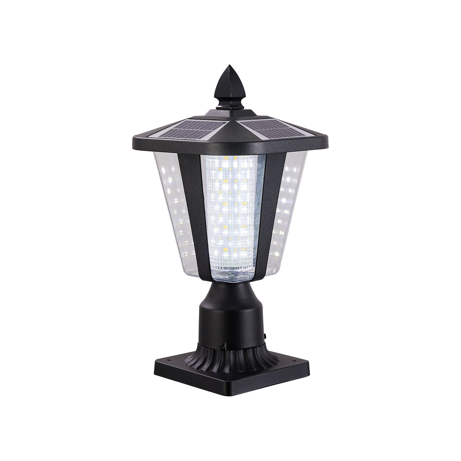 Accreate Solar Post Light Fixtures, Solar Powered Auto On/Off Dimmable ...