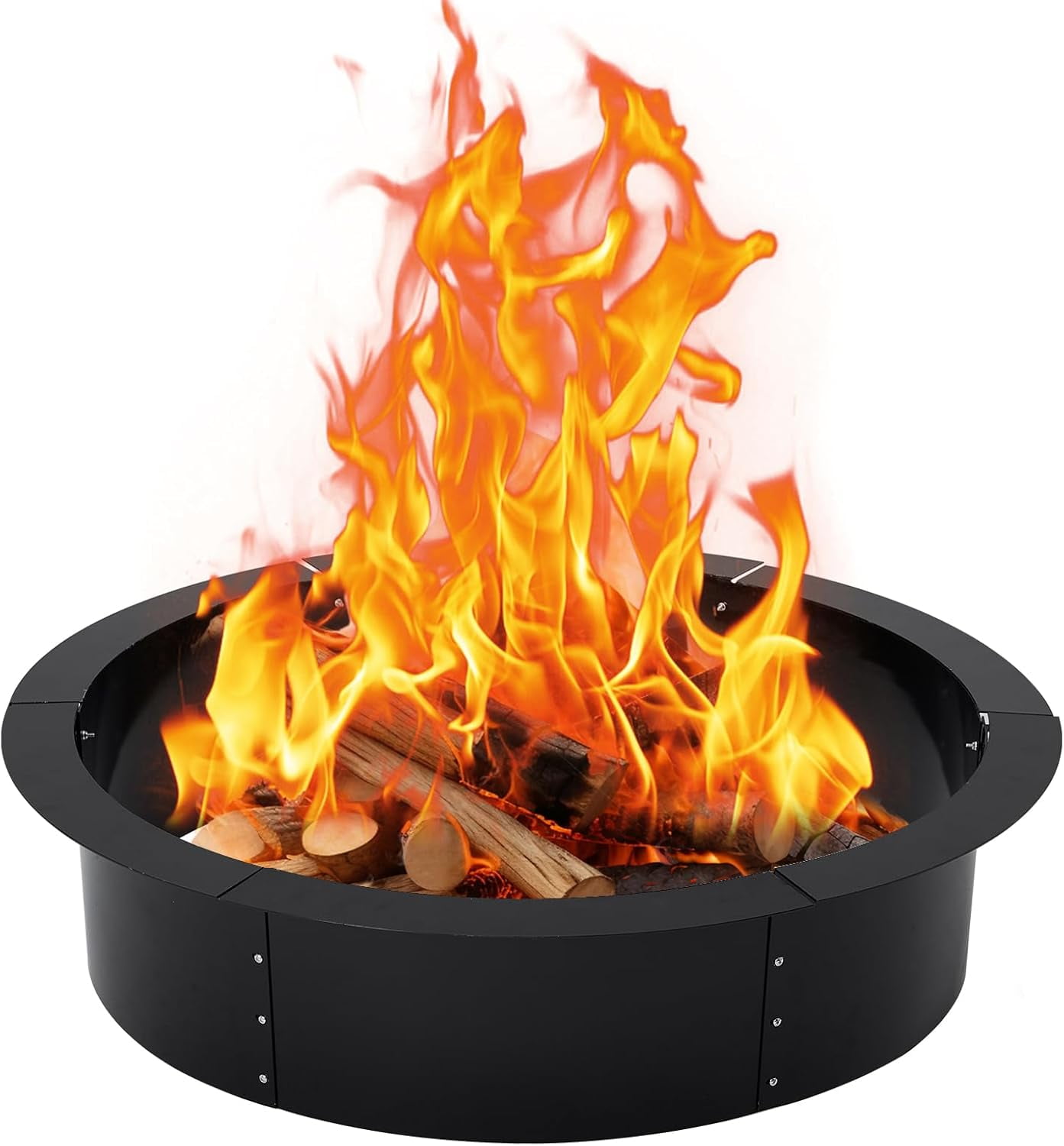 Accreate Solid Steel Fire Pit Ring Liner - 10-Inch High Round Insert ...