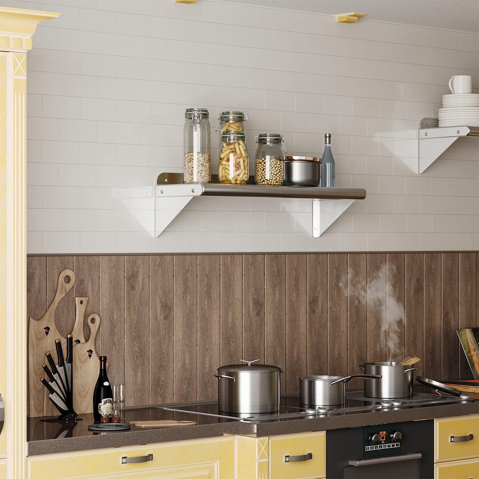 Accreate Stainless Steel Shelf, NSF Commercial Shelf Wall Mounted, Wall ...
