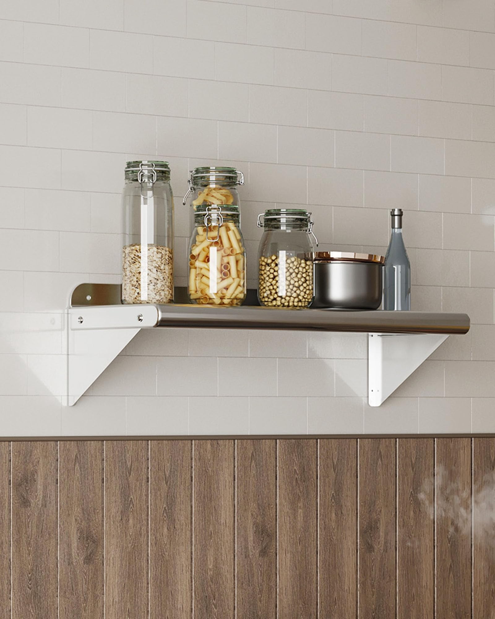 Accreate Stainless Steel Shelf, NSF Commercial Shelf Wall Mounted, Wall ...