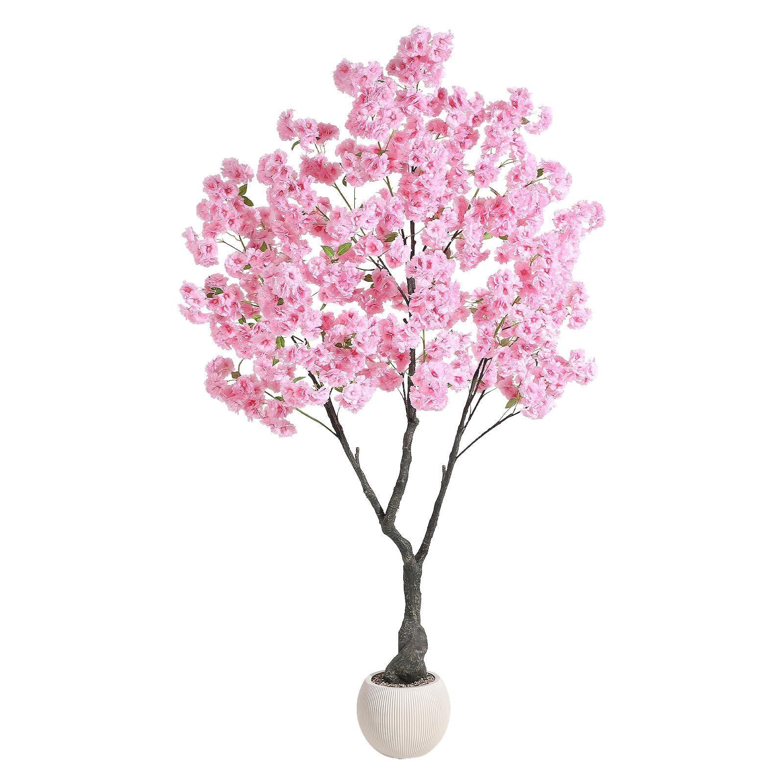 Accreate Tall Pink Cherry Blossom Artificial Tree, Fake Pink Cherry ...
