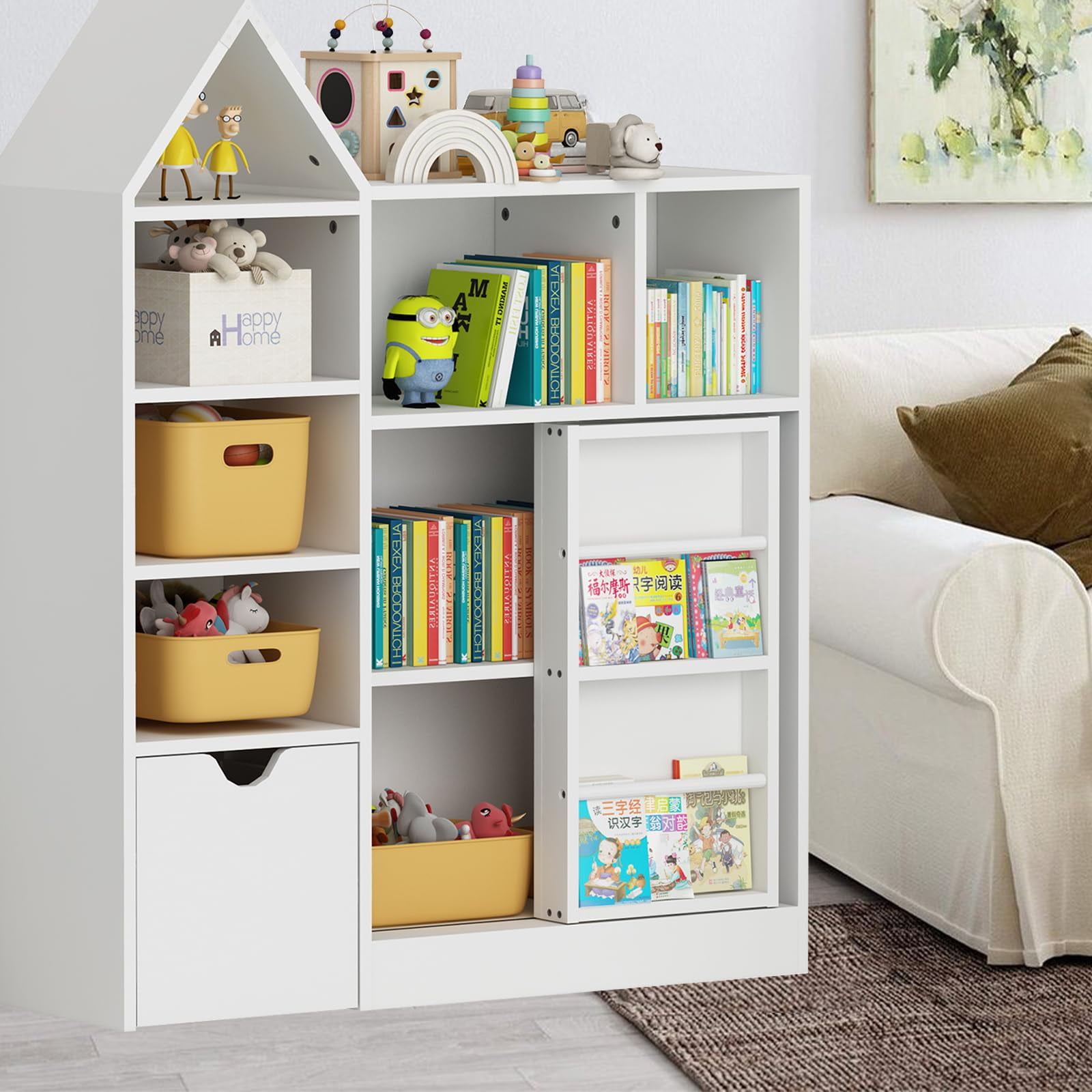 Accreate Toy and Book Organizer for Kids, Storage Organizer with 8 ...