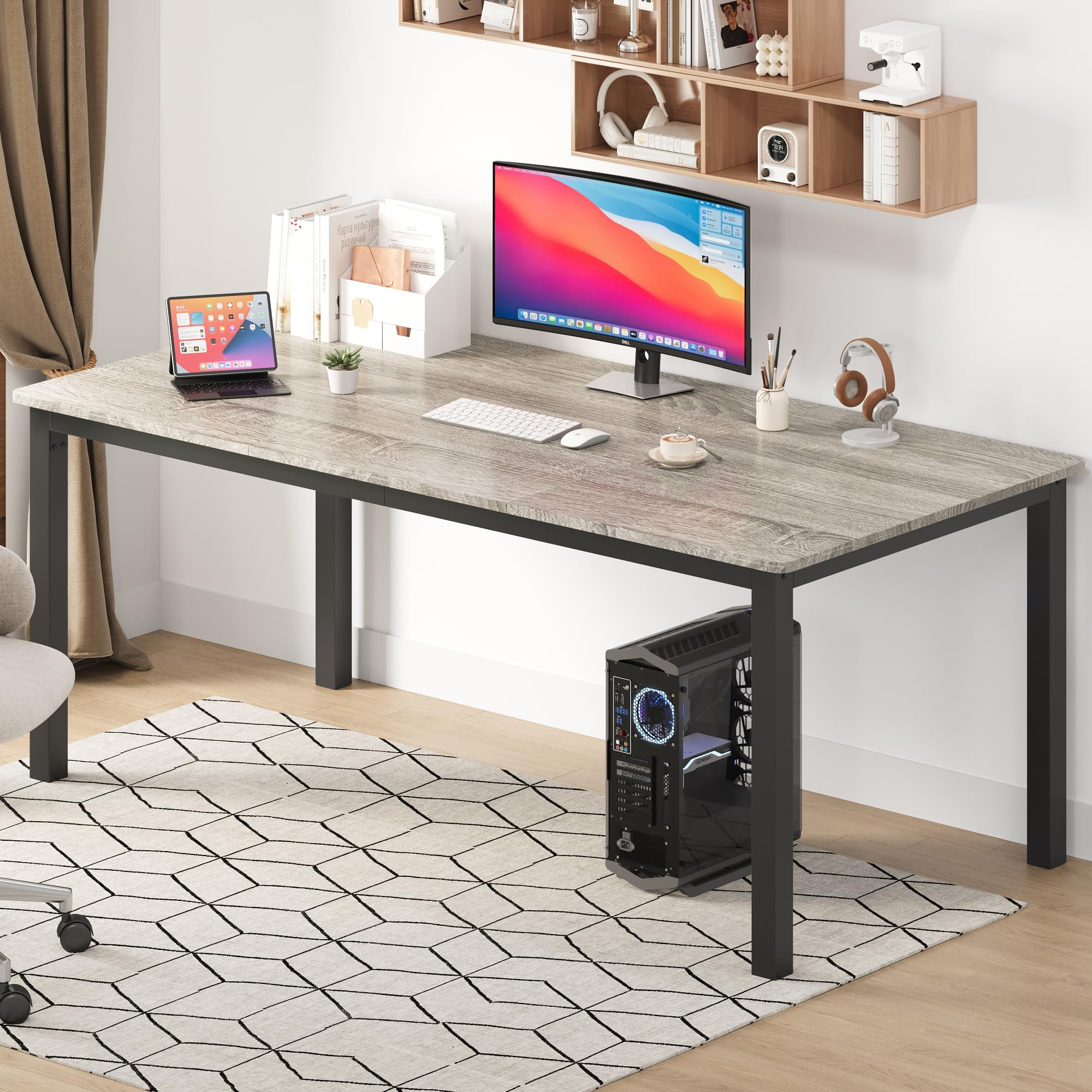 Accreate Versatile Industrial Dining Table, Large Rectangle Table with ...