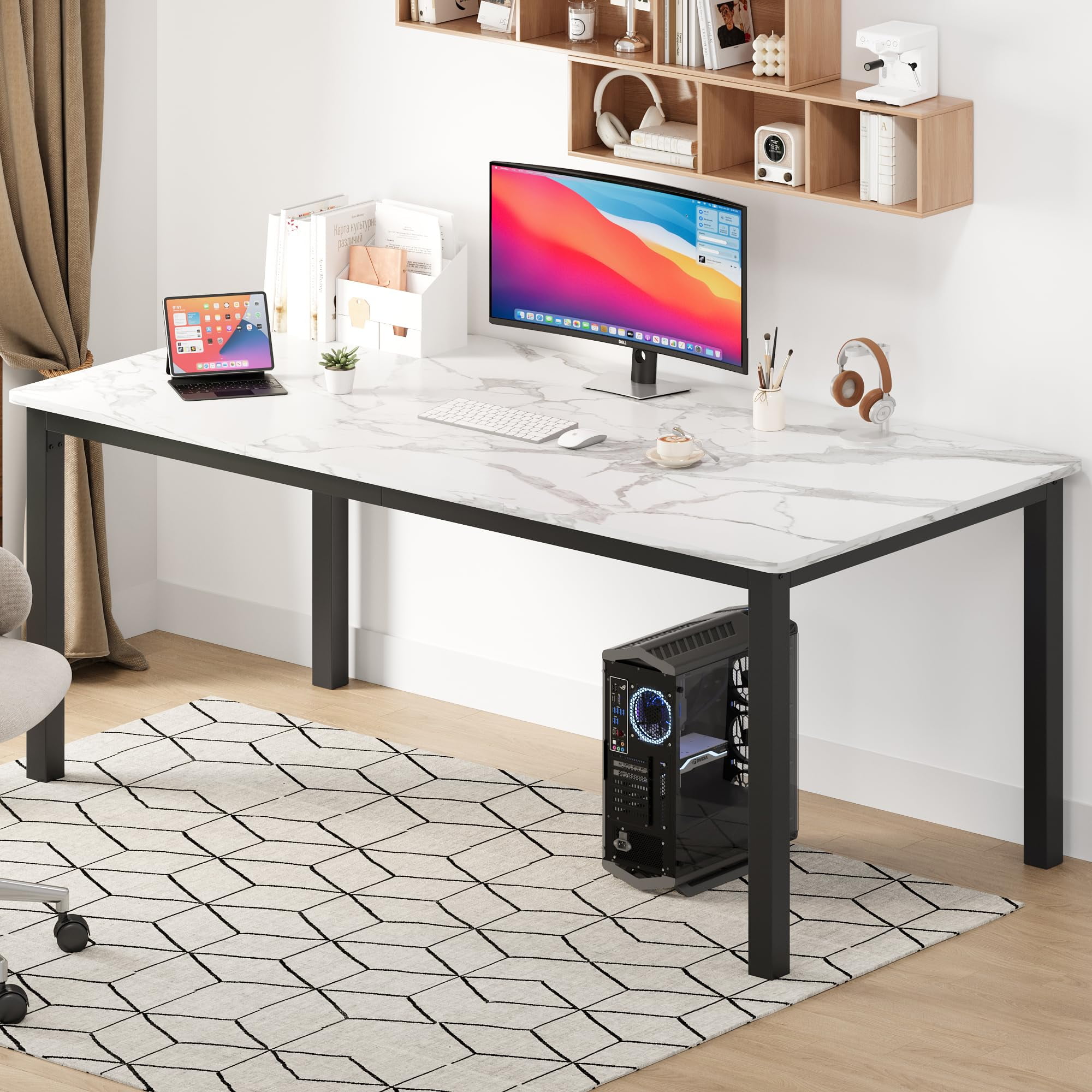 Accreate Versatile Industrial Dining Table, Large Rectangle Table with ...