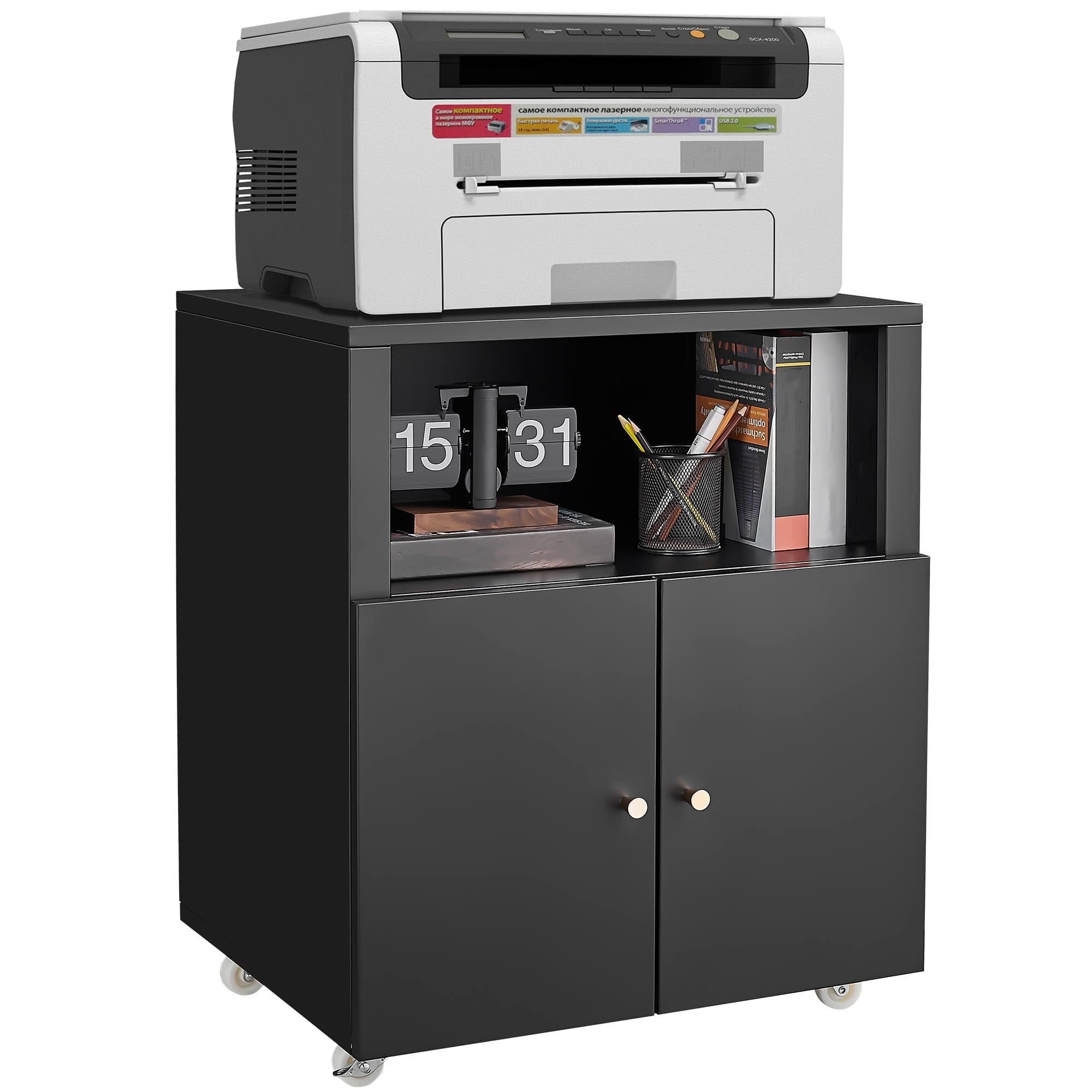 Accreate Versatile Metal Printer Stand & File Cabinet, Storage Cupboard ...