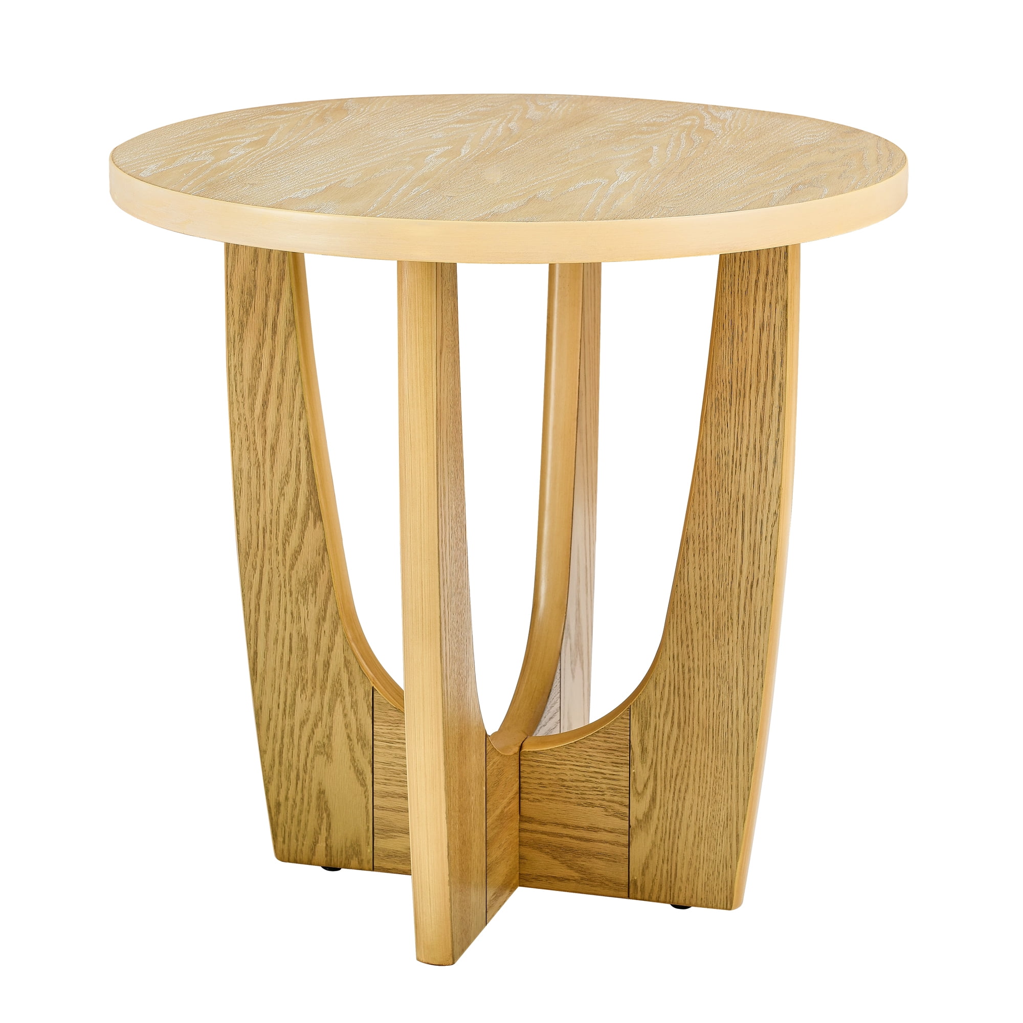 Accreate Wooden Farmhouse Accent End Table, 25" Round Coffee Tables ...