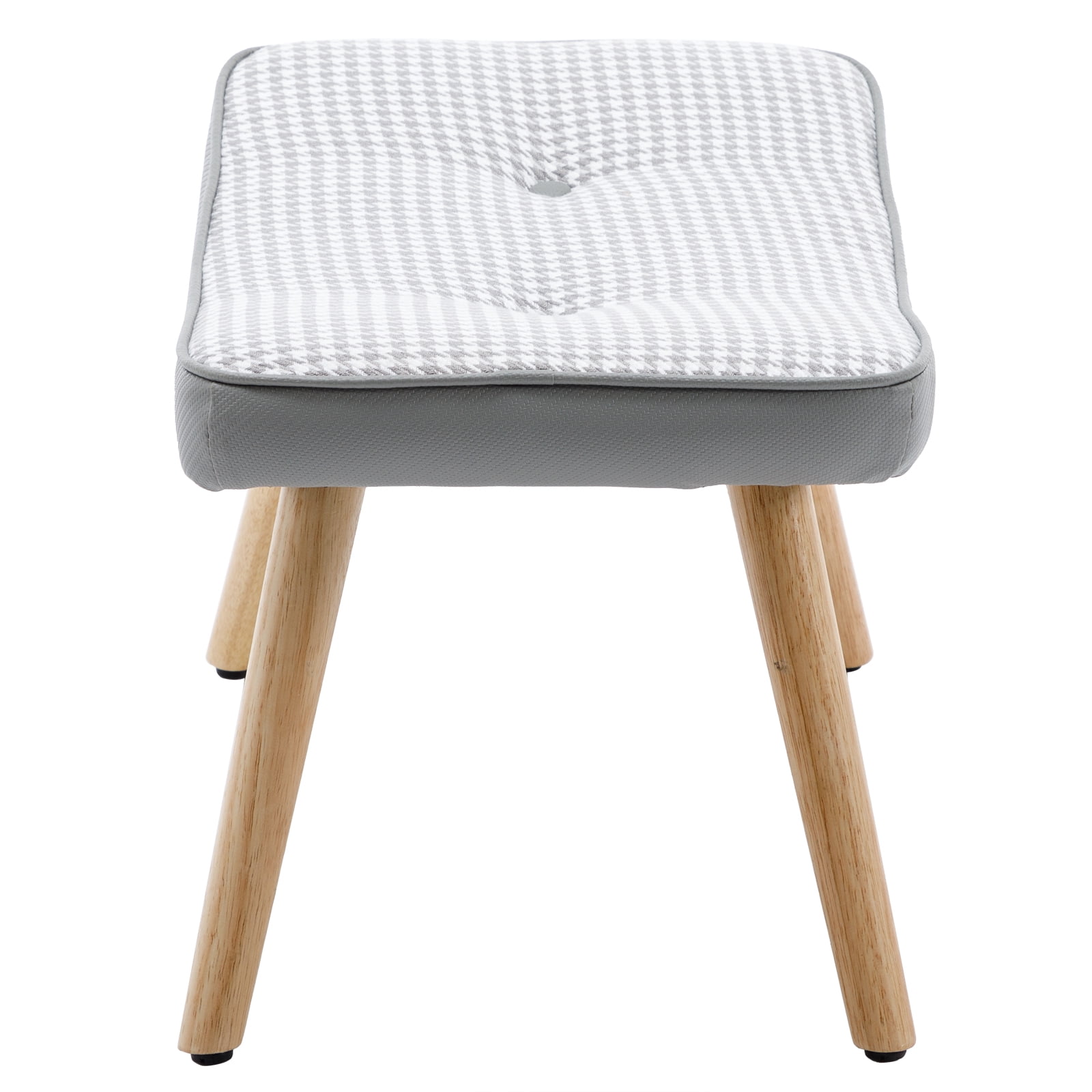 Accreate Wooden Step Ottoman Square Cushion Foot Stool with Anri-Slip ...