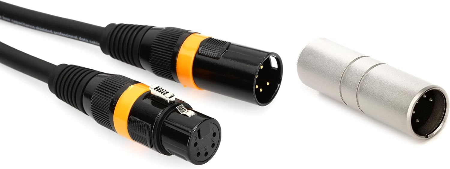 Accu-Cable AC5PDMX25 5-pin/5-conductor DMX Cable - 25 foot + Hosa DMT ...