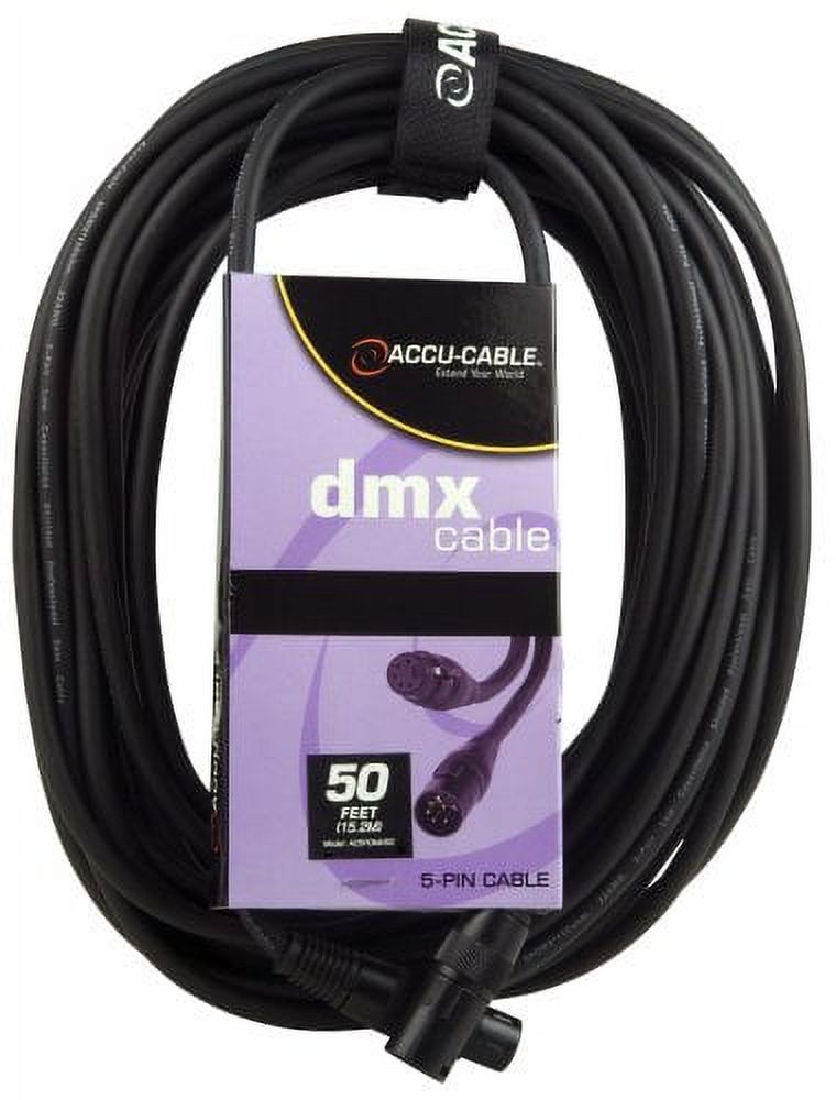 Accu Cable AC5PDMX50 DMX Stage Light Cable, 5 Pin Male to 5 Pin Female ...