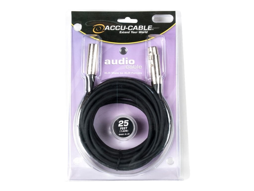 Accu Cable XL-25 - Audio cable - XLR female to XLR male - 25 ft ...