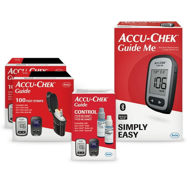 Accu-Chek Guide Me Glucose Monitor Kit for Diabetic Blood Sugar Testing ...
