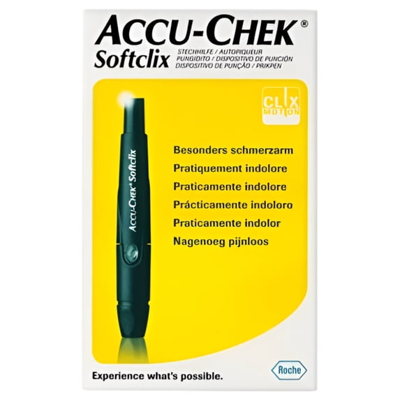 Accu-Chek Softclix Lancing Device, 11 Depth Settings, Gentle Skin ...