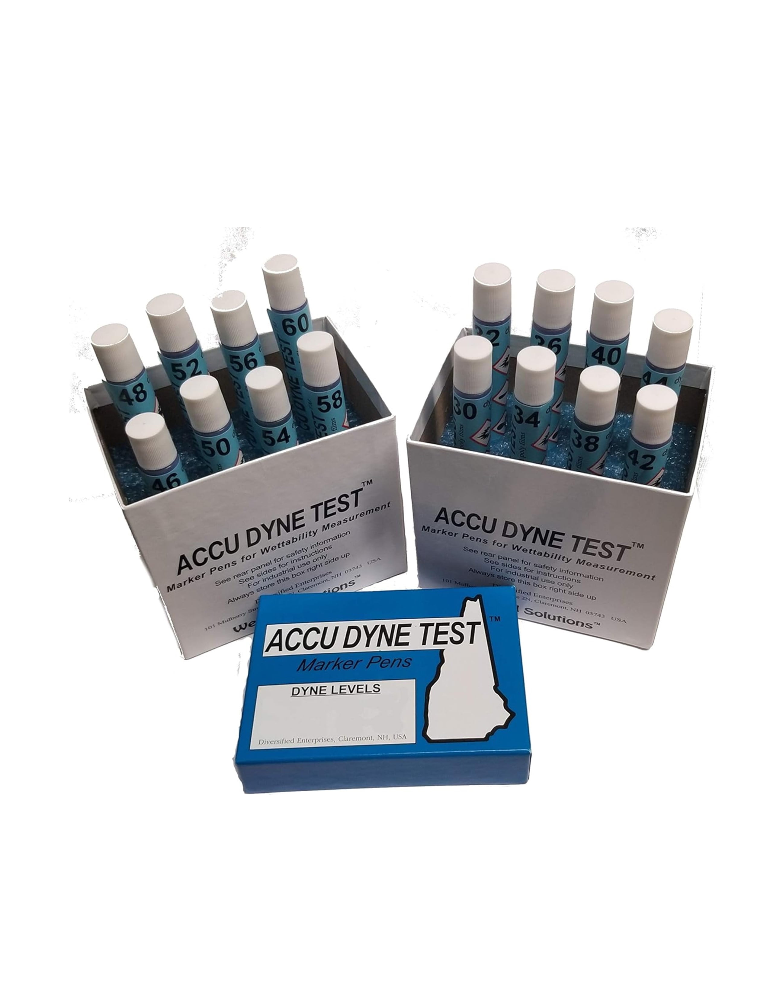 Accu Dyne Test Market Pens Kit (30-72) Extended for Plastic Films, 22 ...