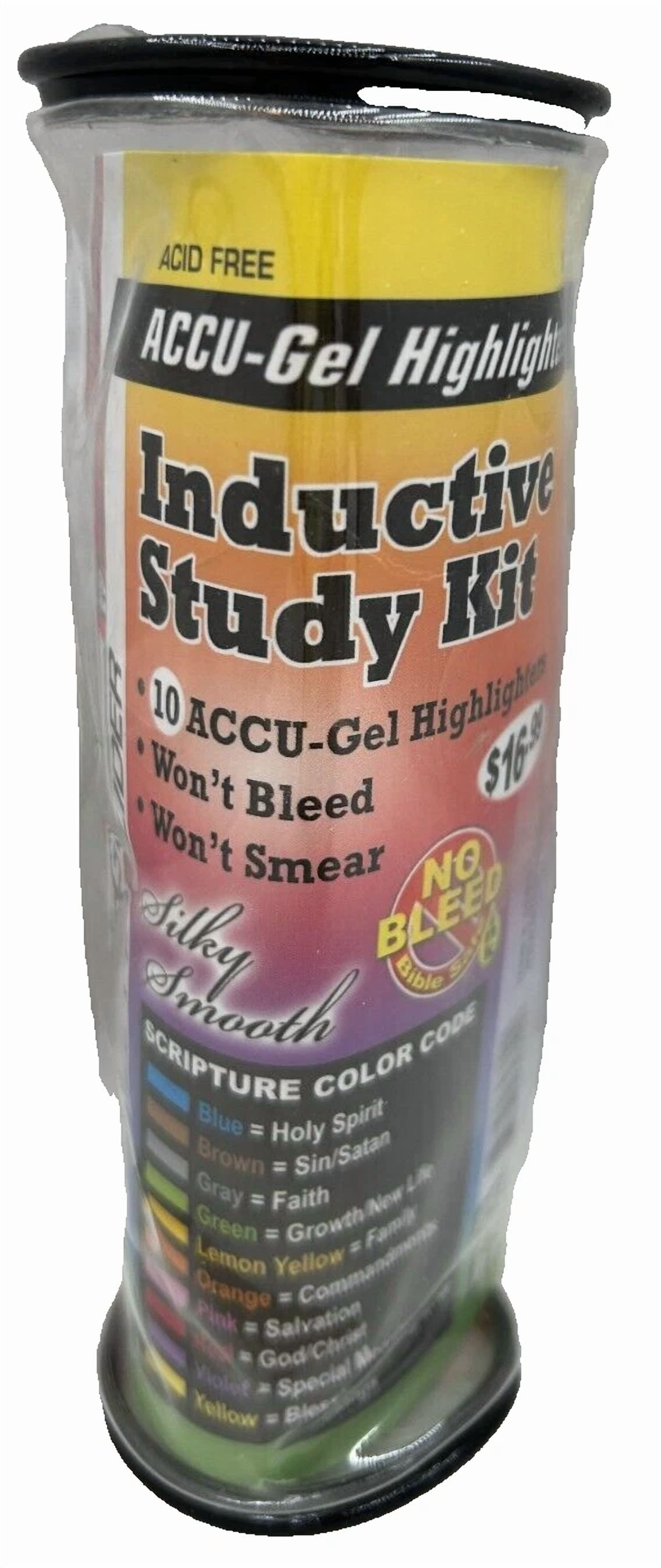 Accu-Gel Inductive Study Kit 10 Assorted Color No Bleed Highlighters ...