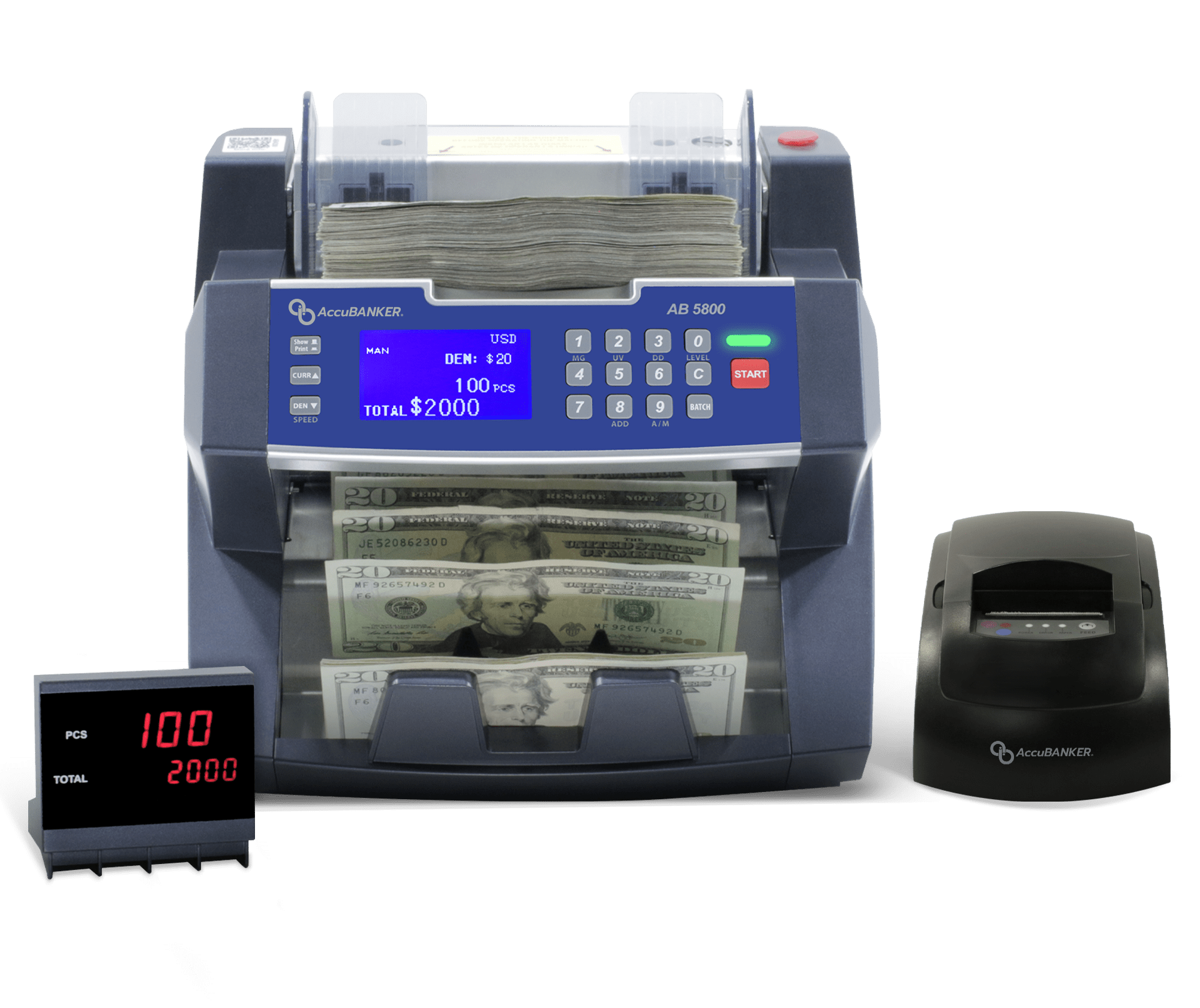 AccuBANKER AB5800 Bank Grade Batch Value Multi Currency Bill Counter ...