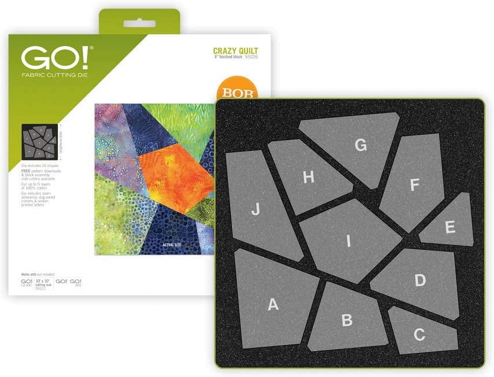 AccuQuilt GO! Crazy Quilt 6 Inch Finished Block on Board Fabric Cutting ...