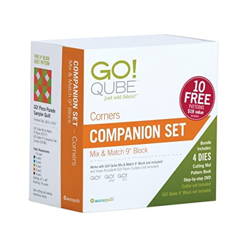 AccuQuilt GO! Qube 9" Companion Set-Corners Fabric Cutting Die Set ...