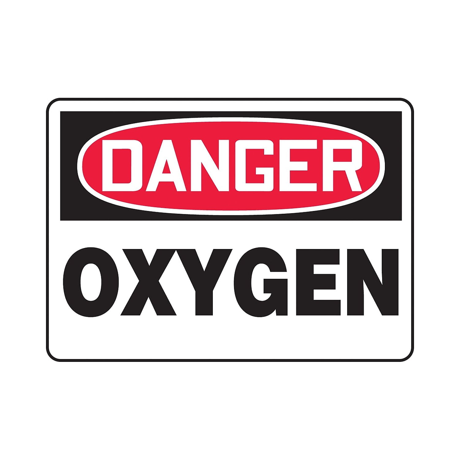 Accuform 7" x 10" Adhesive Vinyl Safety Sign "DANGER OXYGEN" Red/Black ...