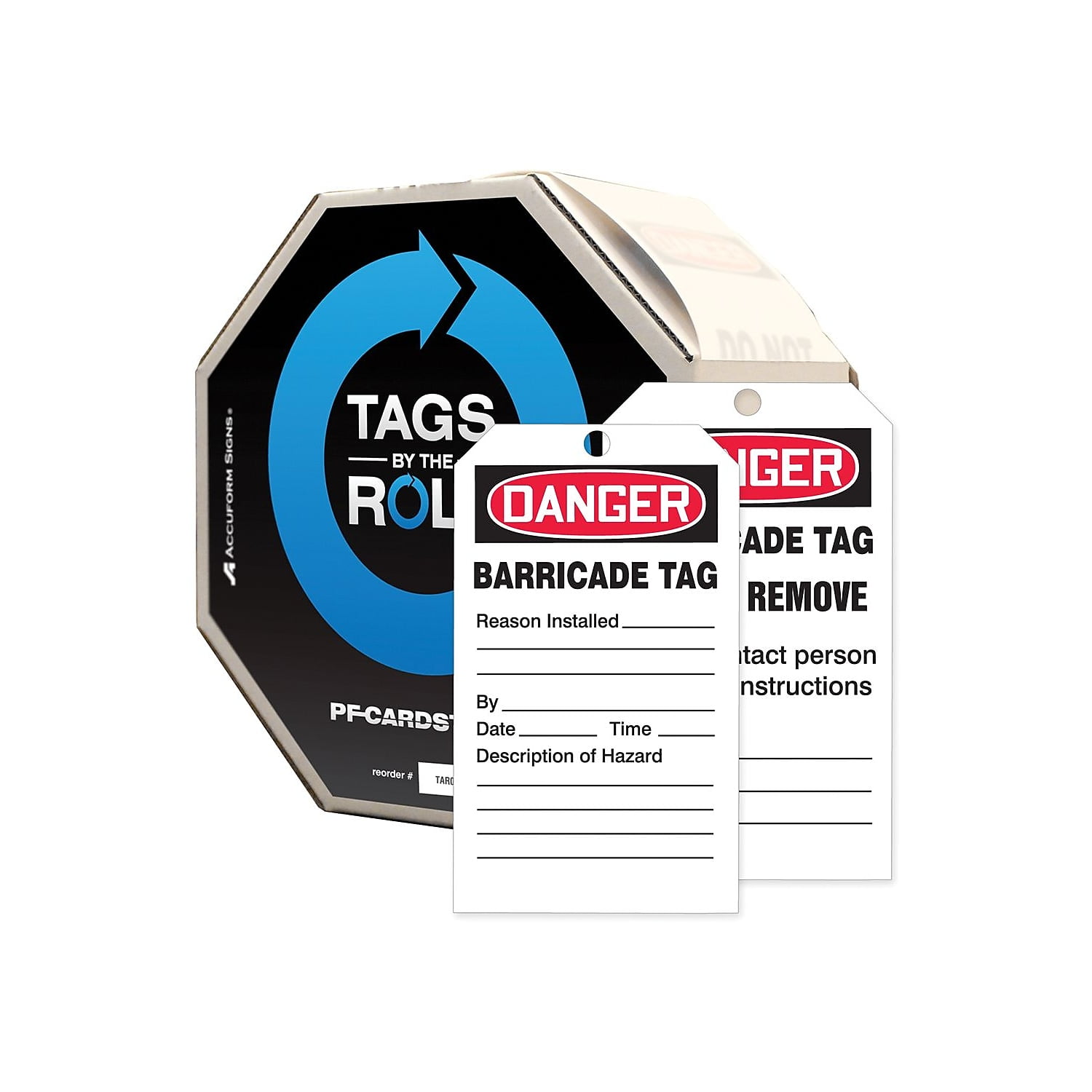 Accuform By-The-Roll 6.25" x 3" PF-Cardstock Tag "DANGER.." Red/Black ...