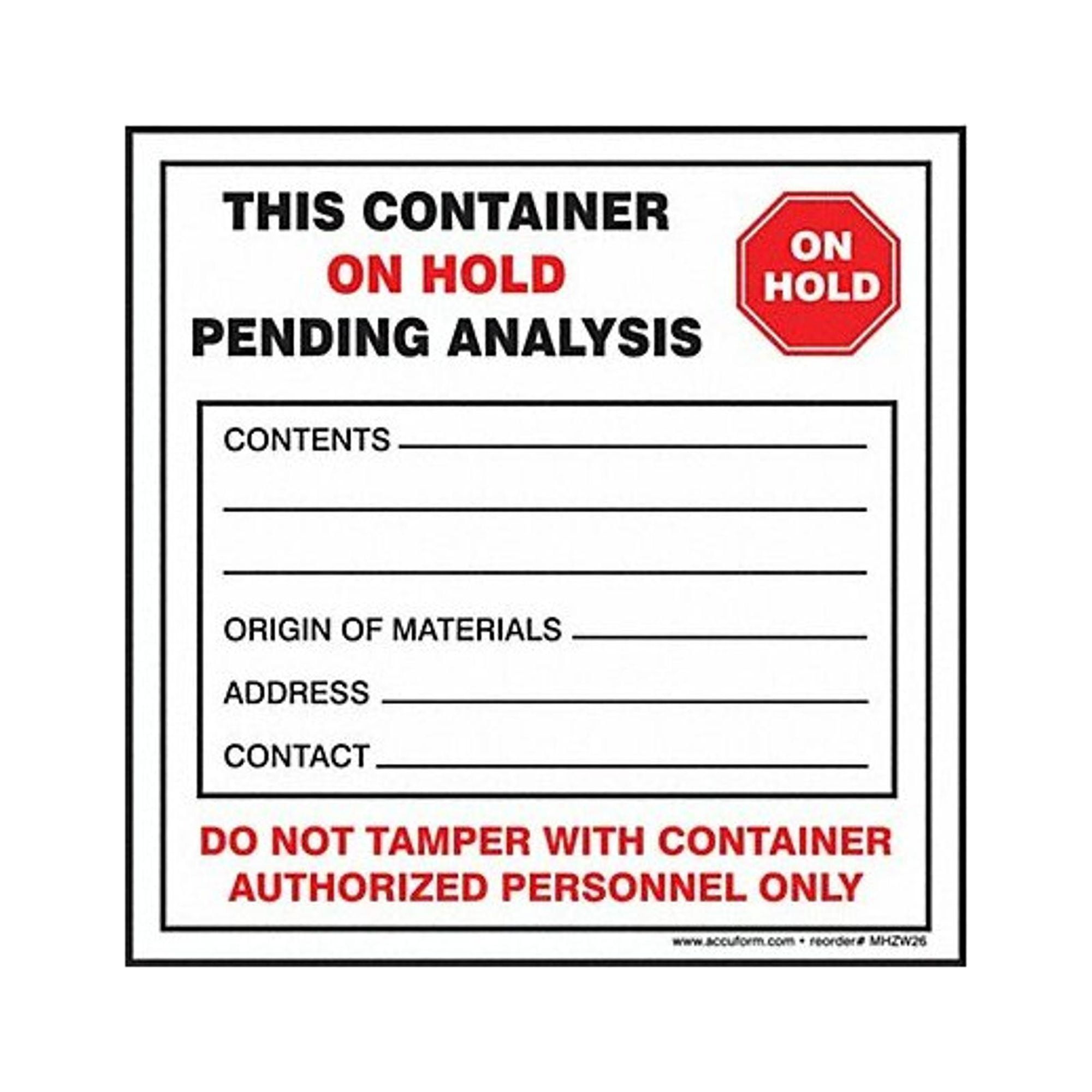 Accuform DOT Handling Label,Waste,6" W,PK100 MHZW26PSC - Walmart.com