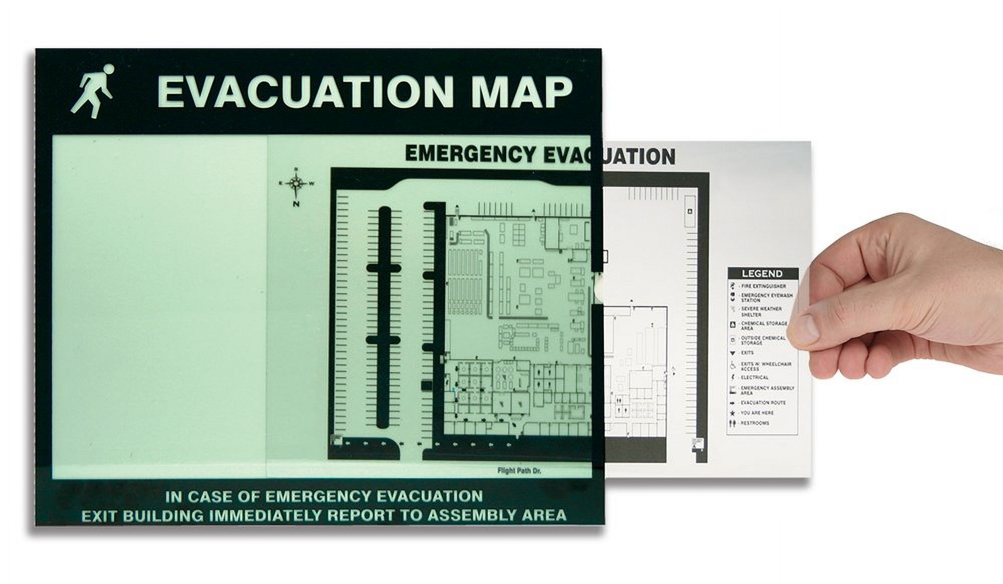 Accuform DTA235 Standard Evacuation Map Holder, x 11" Insert Size ...