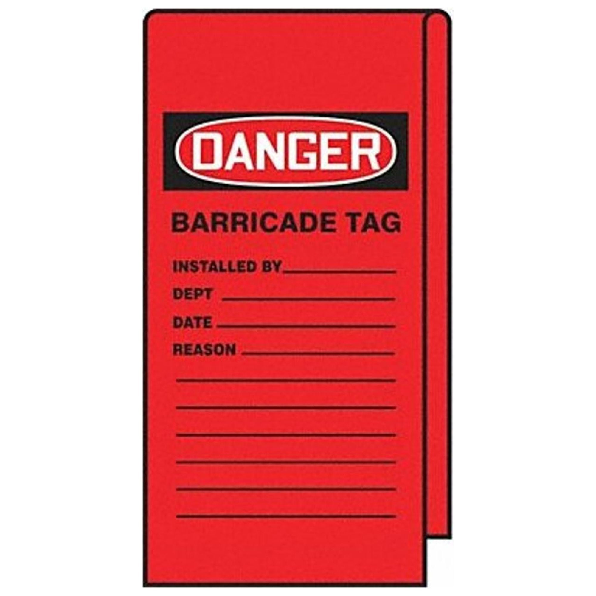 Accuform Danger Tag,Barricade,12"Hx3-1/8"W,PK25 TAT116 - Walmart.com