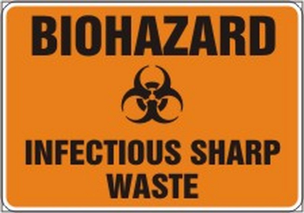 Accuform LBHZ925VSP Biohazards & Bloodborne Pathogens INFECTIOUS SHARP ...