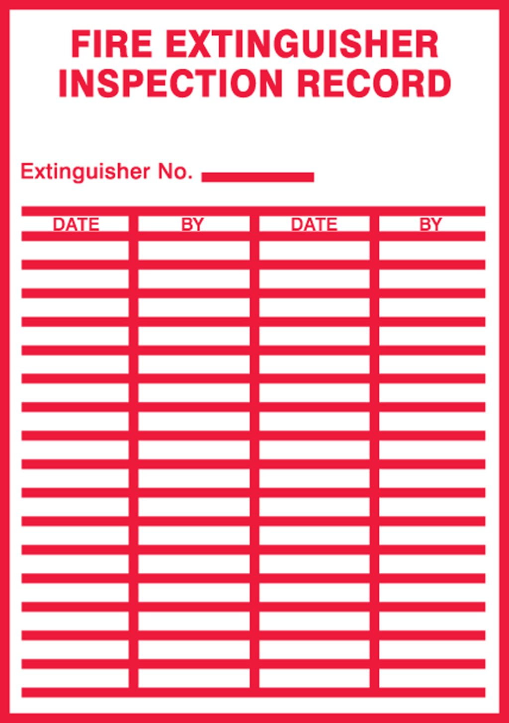 Fire Extinguisher Inspection Checklist