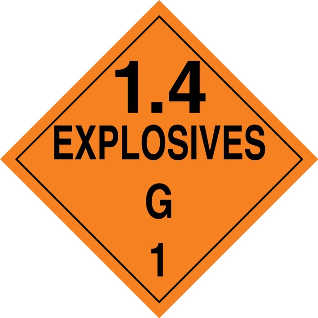 1.4 Explosive Placard