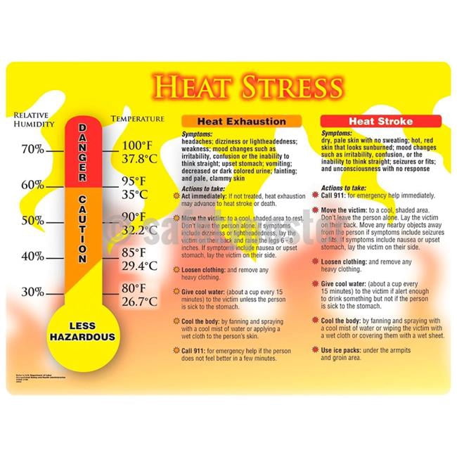 Accuform Manufacturing 672153 SP124477 Safety Poster - Heat Stress - 17 ...