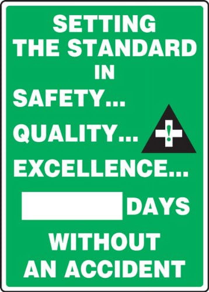 Accuform Plastic Write-A-Day Safety Scoreboard, "Setting The Standard ...