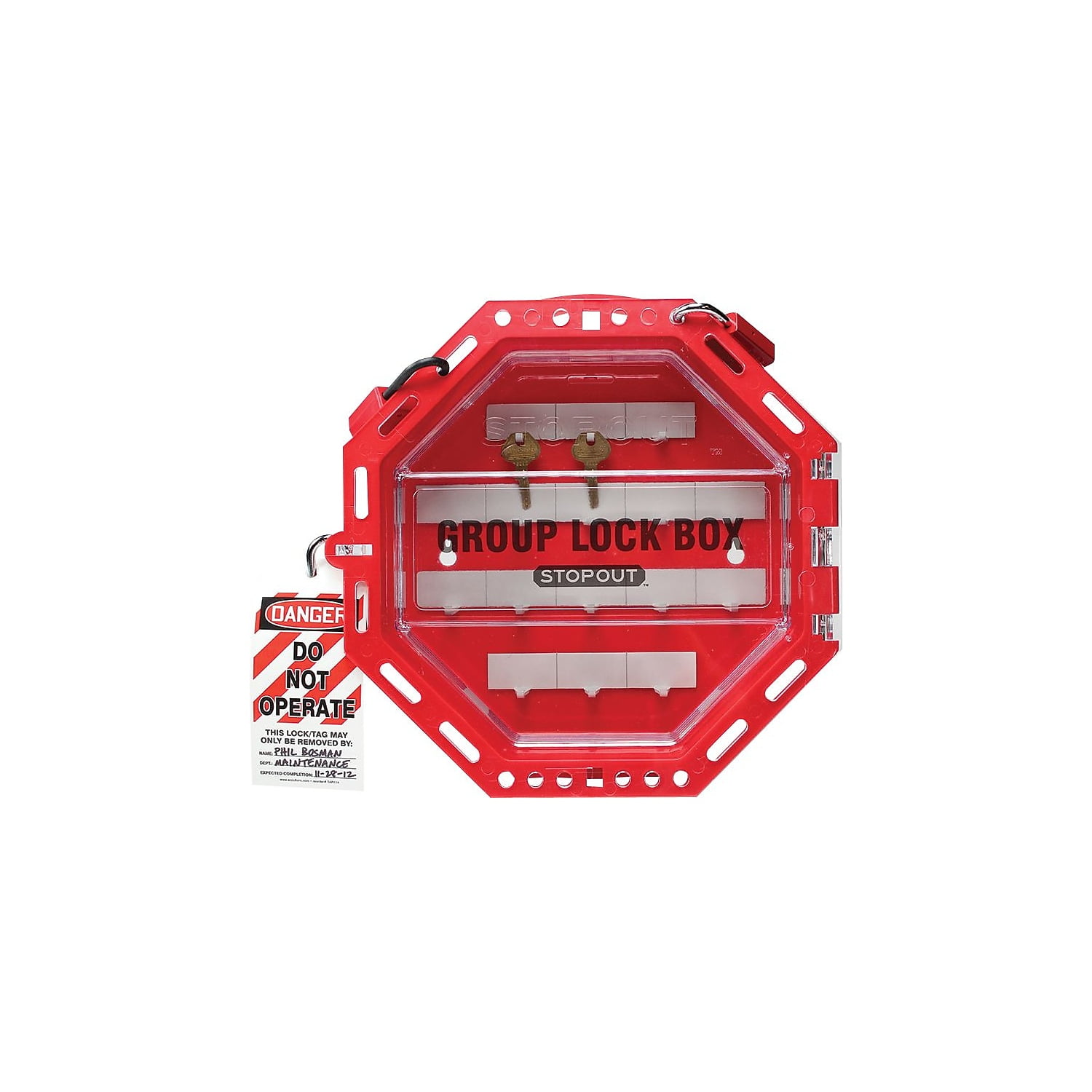 Accuform STOPOUT Look n Stop Plastic Group Lock Box Red (KCC624 ...
