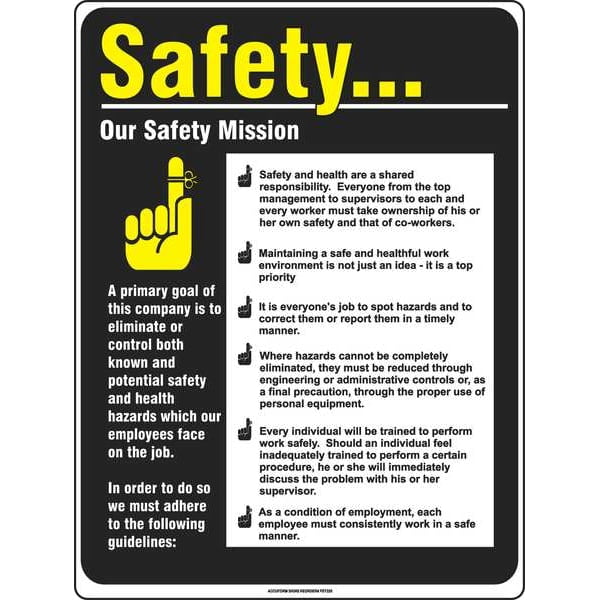 Accuform Safety Poster,22 in x 17 in,Plastic SP124487L - Walmart.com