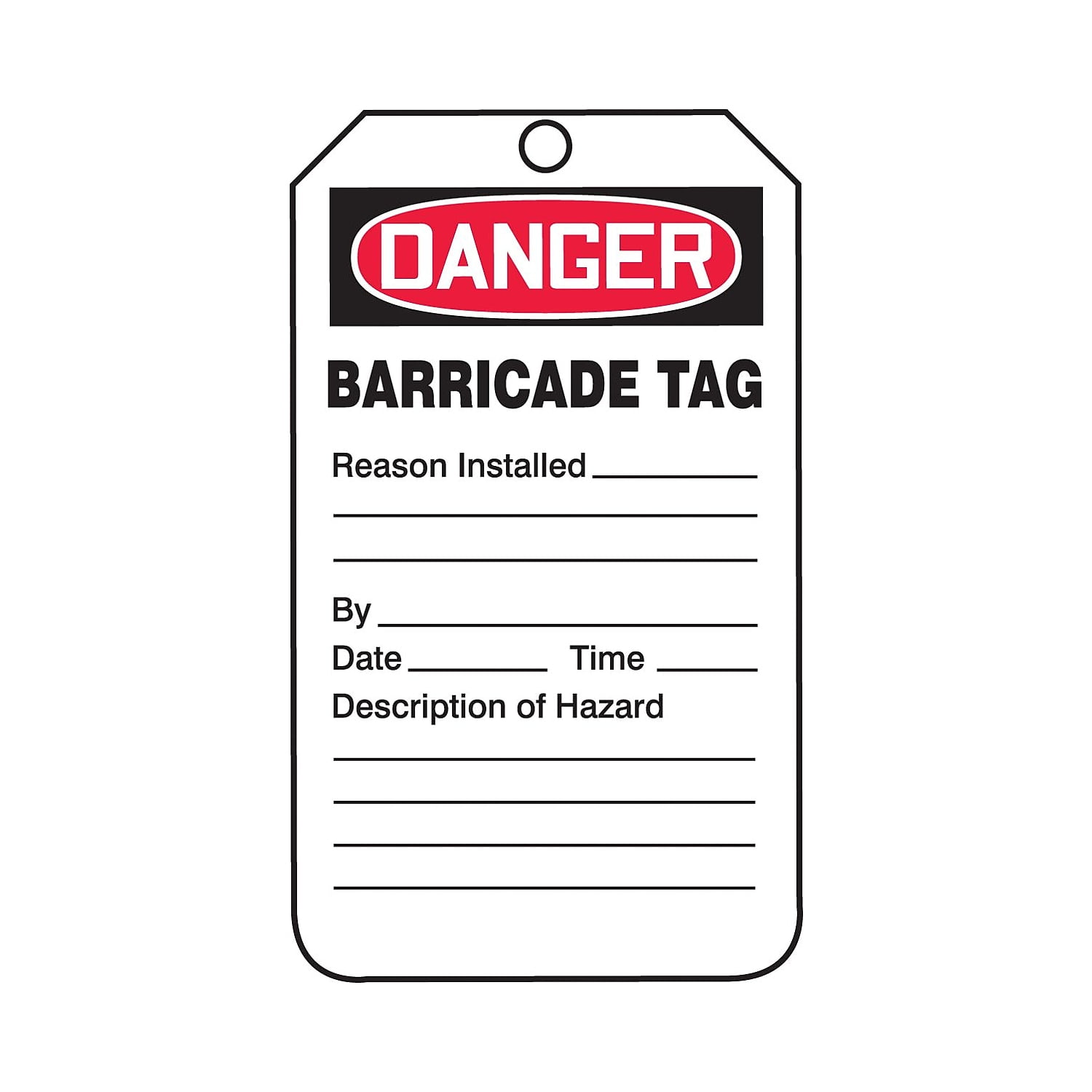 Accuform Signs 5 3/4" x 3 1/4" PF-Cardstock Barricade Tag "DANGER ...