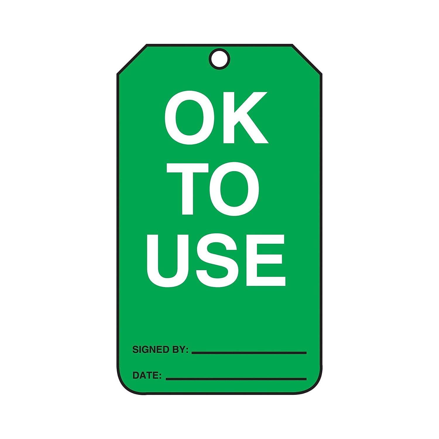 Accuform Signs 5 3/4" x 3 1/4" PF-Cardstock Status Tags "OK TO USE ...