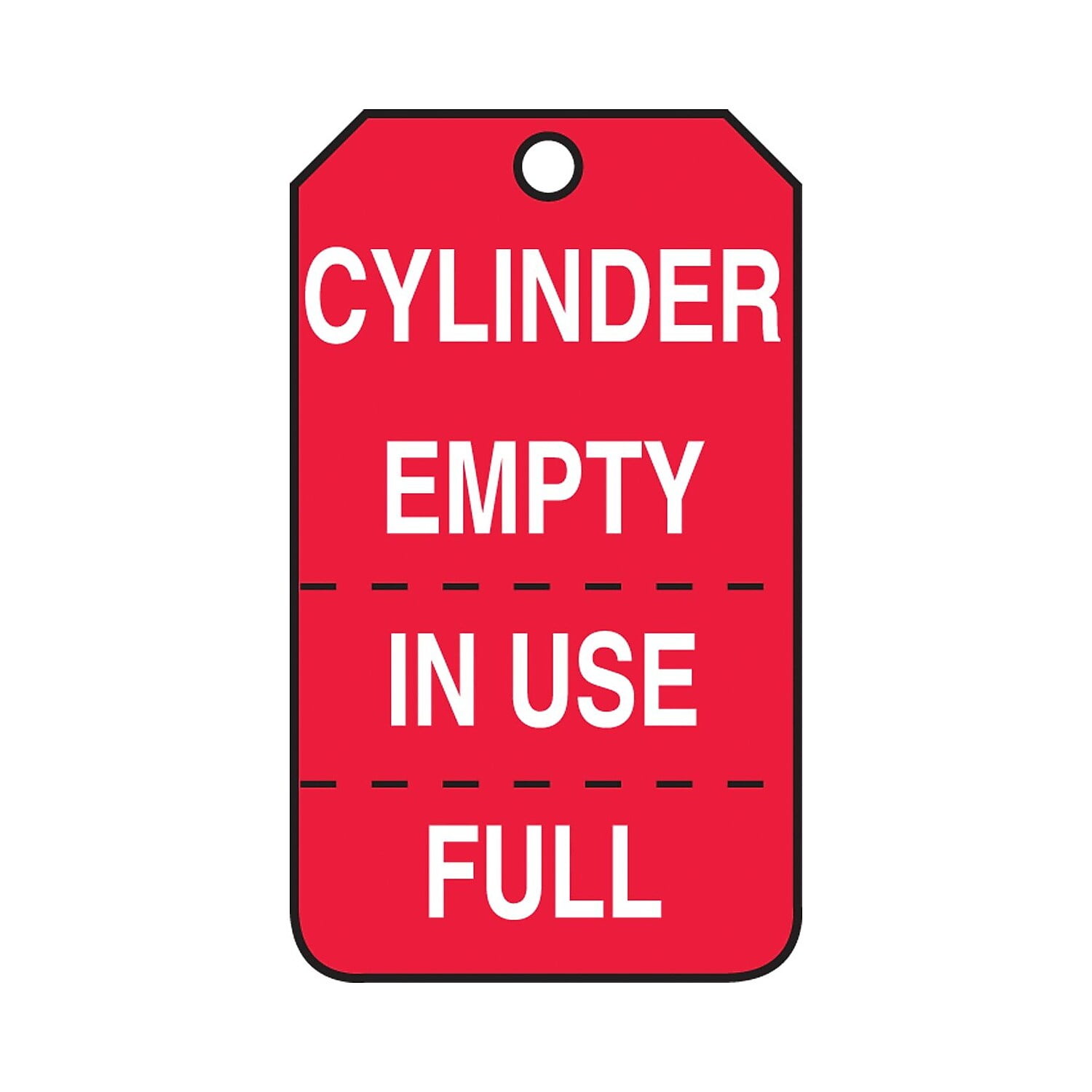 Accuform Signs 5 3/4" x 3 1/4" RP-Plastic Cylinder Tag "CYLINDER EMPTY ...