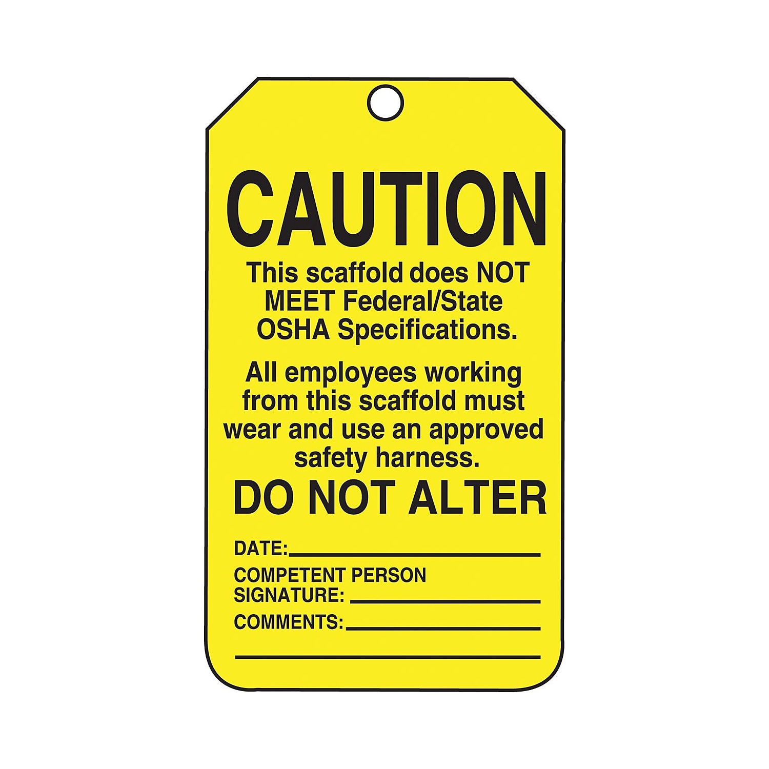 Accuform Signs 5 3 4 X 3 1 4 RP Plastic Scaffold Tags CAUTION THIS accuform-signs-5-3-4-x-3-1-4-rp-plastic-scaffold-tags-caution-this