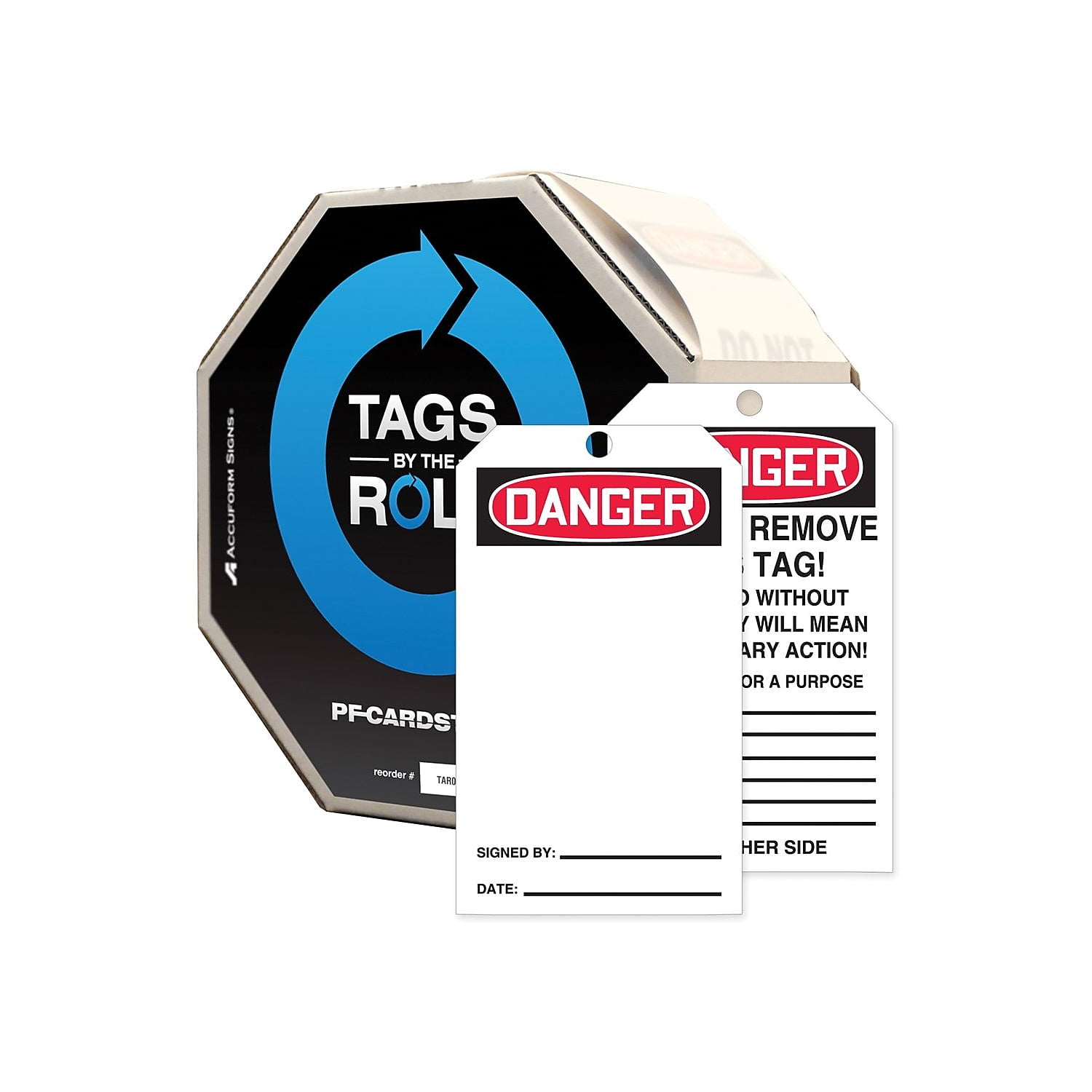 Accuform Signs 6 1/4" x 3" Cardstock Tags By-The-Roll "DANGER(Blank ...