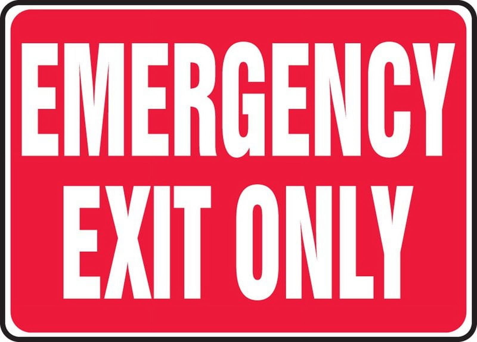 Accuform Signs Metal Safety Sign, Legend"Emergency EXIT ONLY" Size: 16 ...