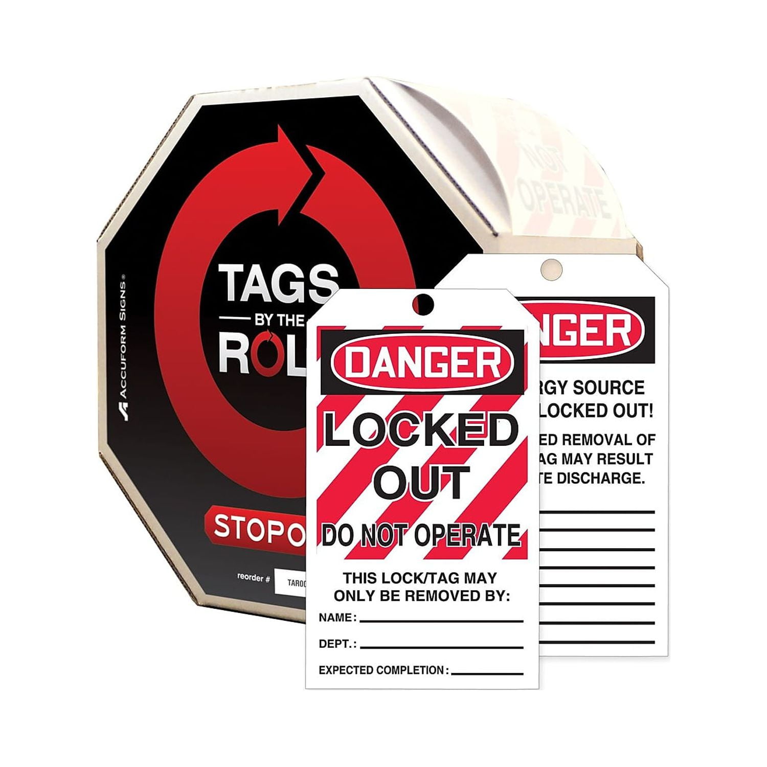 Accuform Signs Tags By-The-Roll 6 1/4" x 3" Lockout Tag "DANGER..OP ...